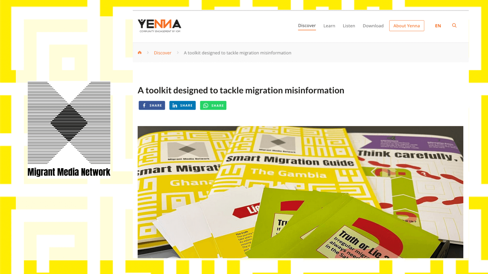 #MMN- Migrant Media Network Toolkit featured on YENNA_IOM - Migrant Media Network